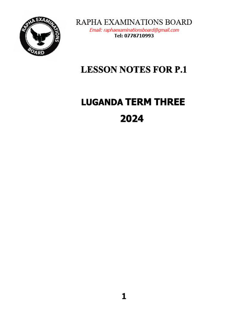 P.I Luganda Lesson Notes Term Three | PDF