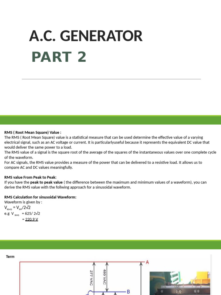 A.C. Generator 2 Note 6 | PDF | Root Mean Square | Amplitude