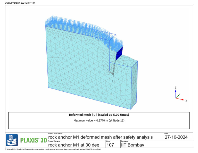 rock anchor M1 deformed mesh after safety analysis | PDF rock anchor M1 deformed mesh after safety analysis | PDF