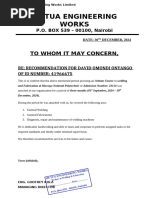 Recommendation Letter Mechanic | PDF