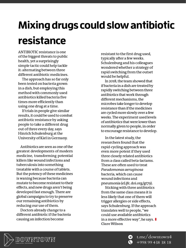 Article 4 Antibiotic Resistance | PDF | Antimicrobial Resistance ...