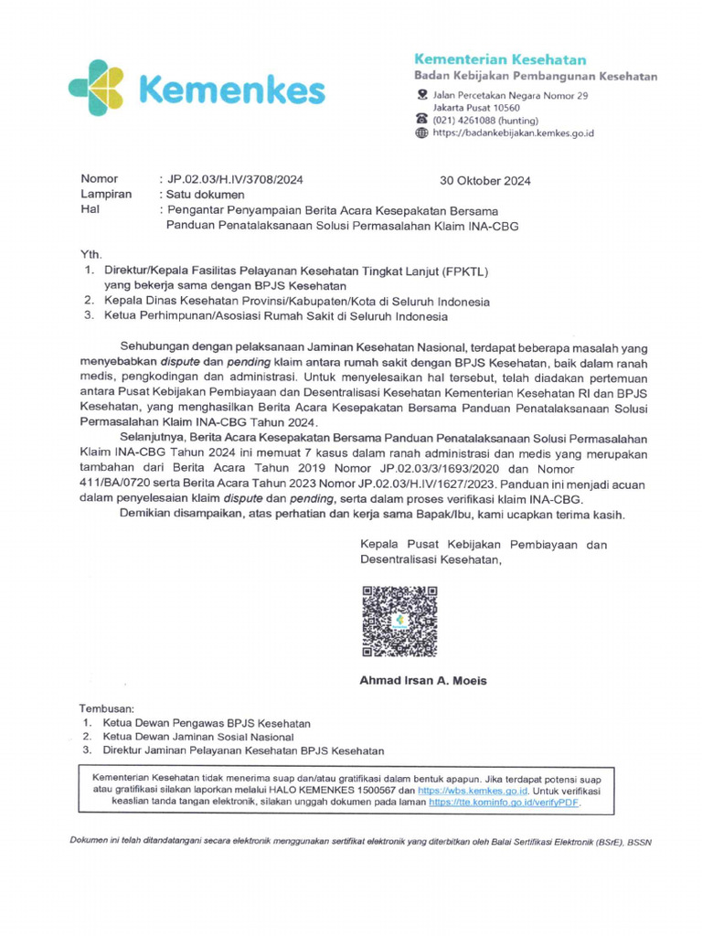 Berita Acara Kesepakatan No - 3760 - Tahun 2024 | PDF