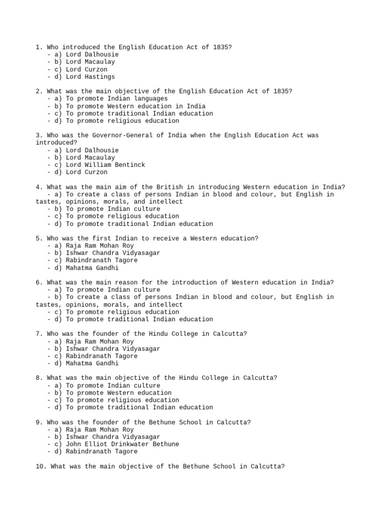 History Chapter 6 Mcqs Class 8 | PDF | Indian Independence Movement ...