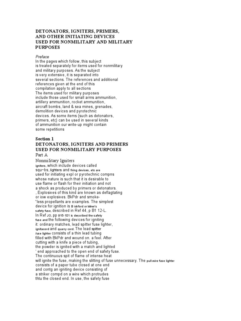 Detonators and Primers Overview | PDF | Fuze | Cartridge (Firearms)