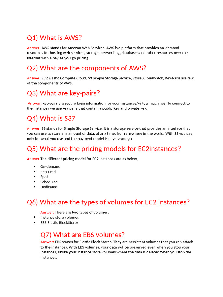 interview Q | PDF | Amazon Web Services | Computing