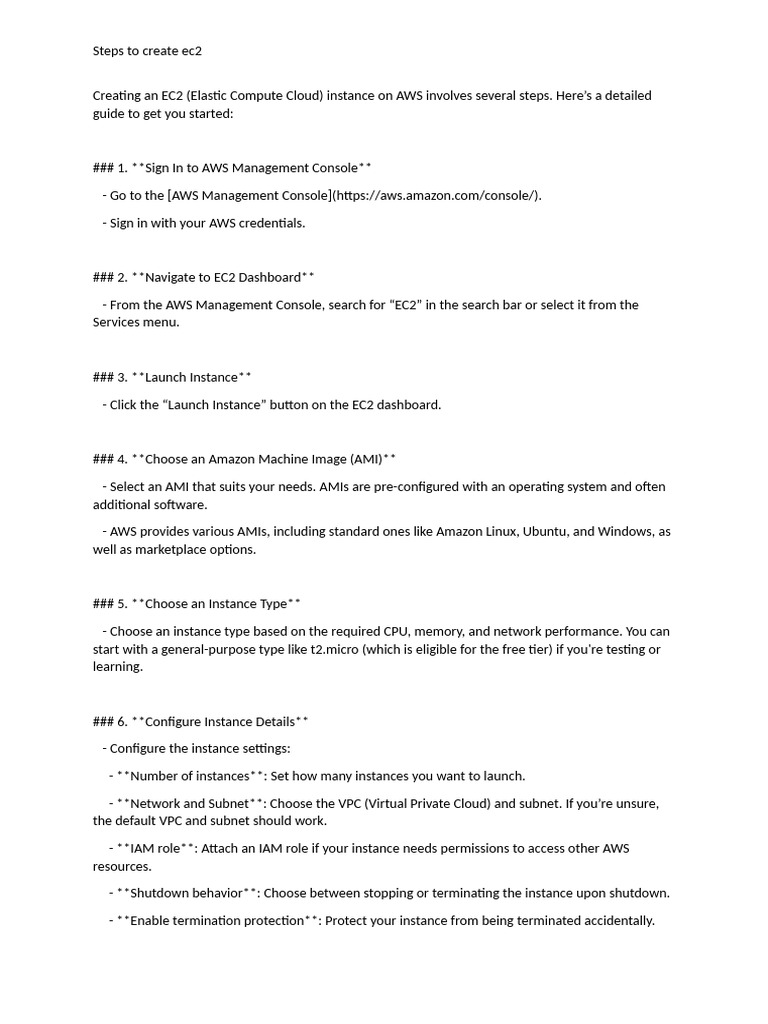 Creating an EC2 | PDF | Operating System Families | Computer Networking