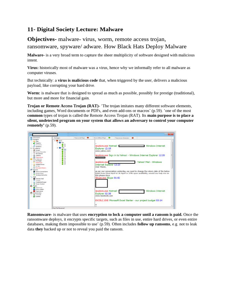 Understanding Malware Types and Tactics | PDF | Malware | Computer Virus