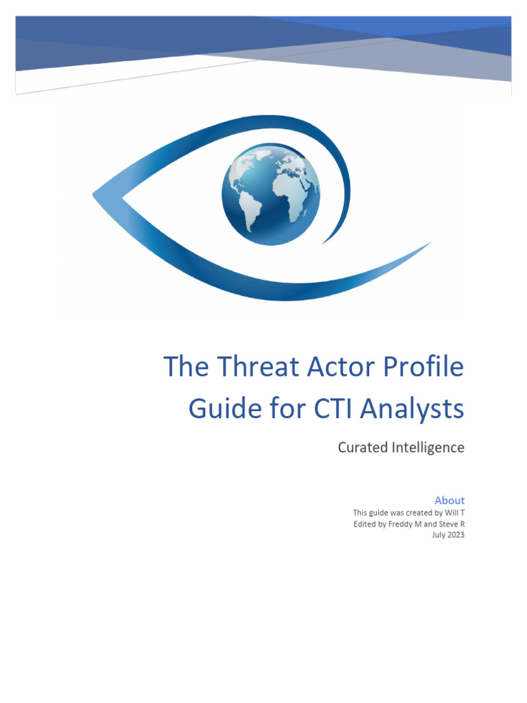 Threat Actor Profile Creation Guide | PDF