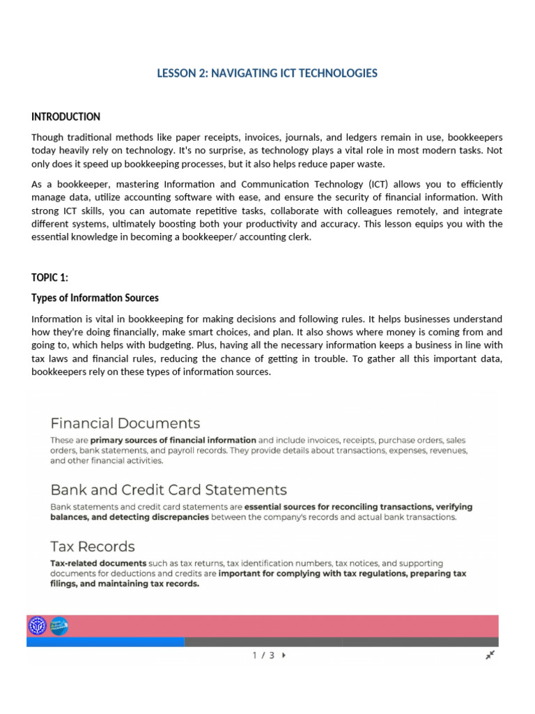 Mastering ICT for Bookkeeping Success | PDF | Computer Data Storage ...