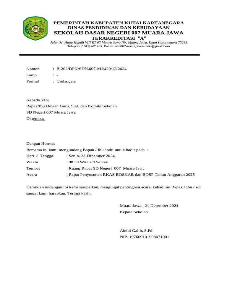 Berita Acara Rapat Pemyusunan Rkas Ta 2025 | PDF