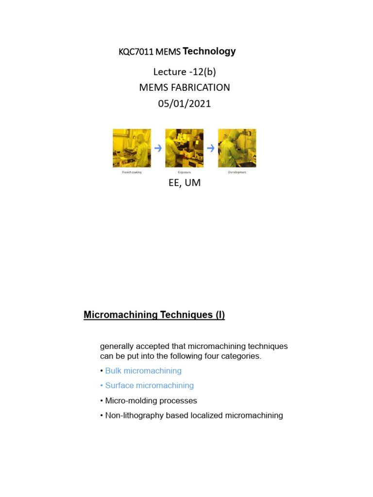 mems design | PDF | Photolithography | Materials