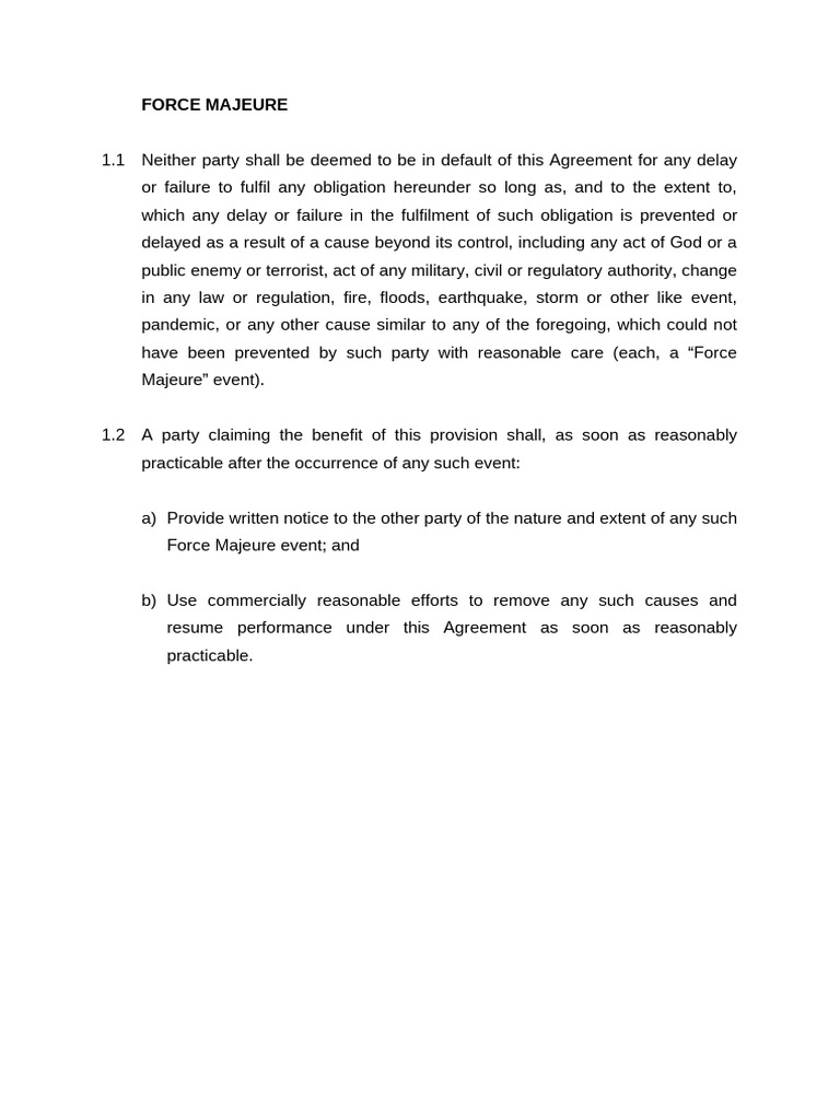 Force Majeure | PDF