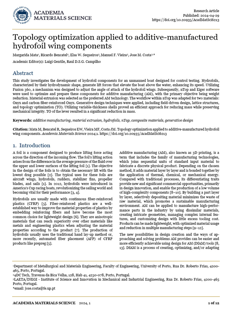 Topology Optimization Applied To Additiv | PDF | Composite Material ...
