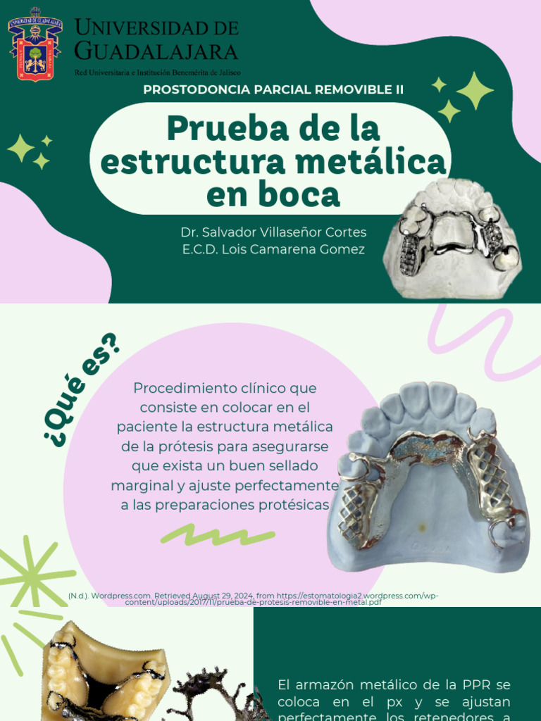 Prueba de Estructura Metálica en Prótesis | PDF | Ramas de Odontología ...