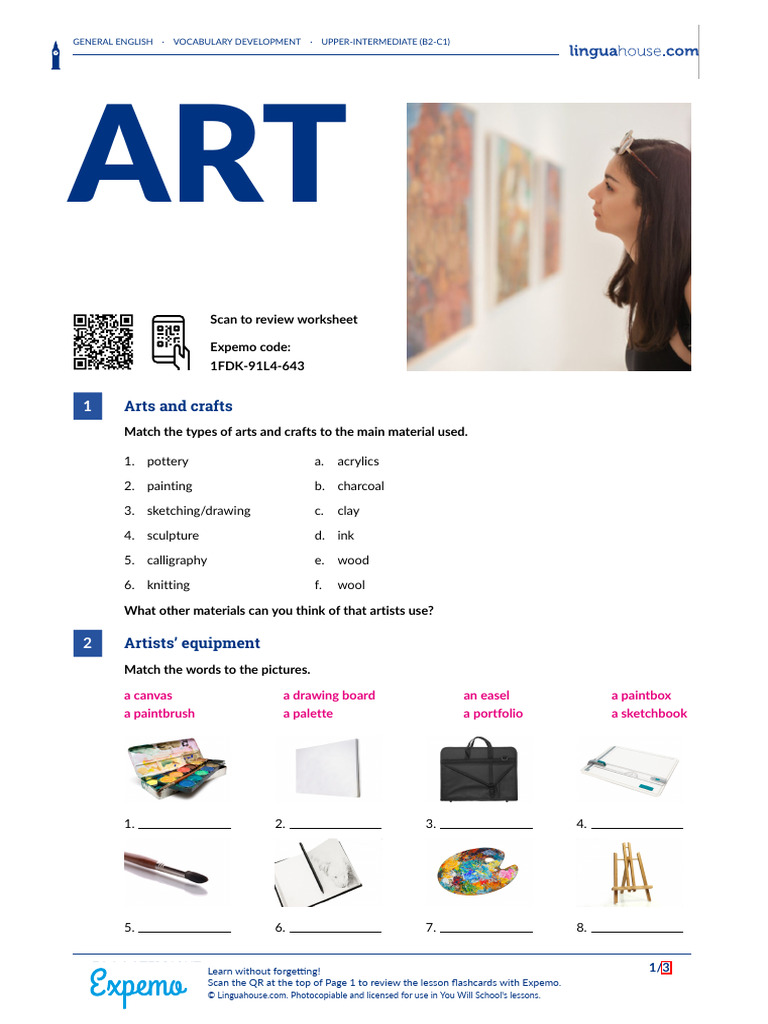 Art Vocabulary for B2-C1 Learners | PDF | Paintings | The Arts