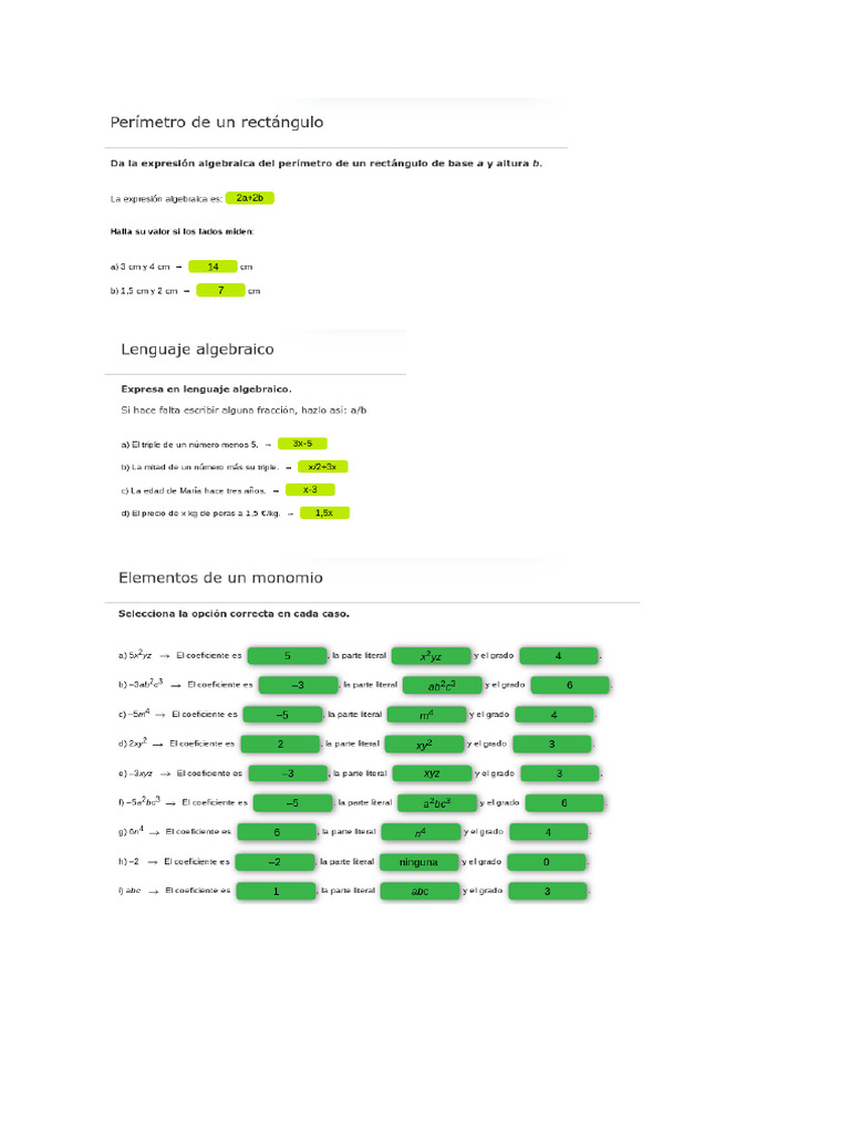 Matemáticas Capturas de Actividades Interactivas | PDF