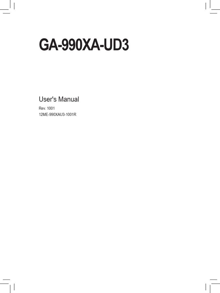 Mb Manual Ga-990xa-Ud3 e | PDF | Usb | Bios