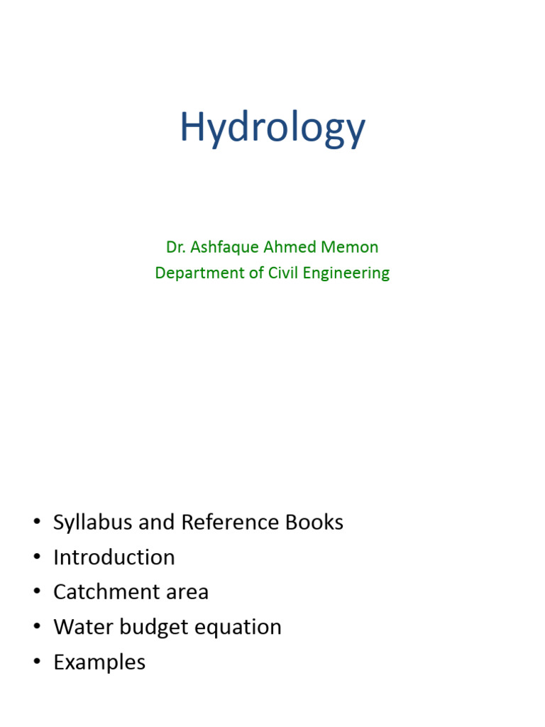 1-Introduction (+catchment Area) | PDF | Drainage Basin | Hydrology