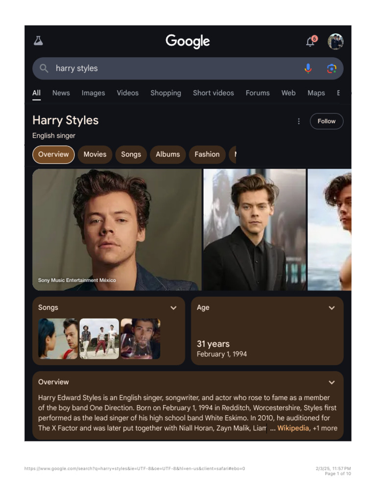 Harry Styles: Biography and Career Overview | PDF