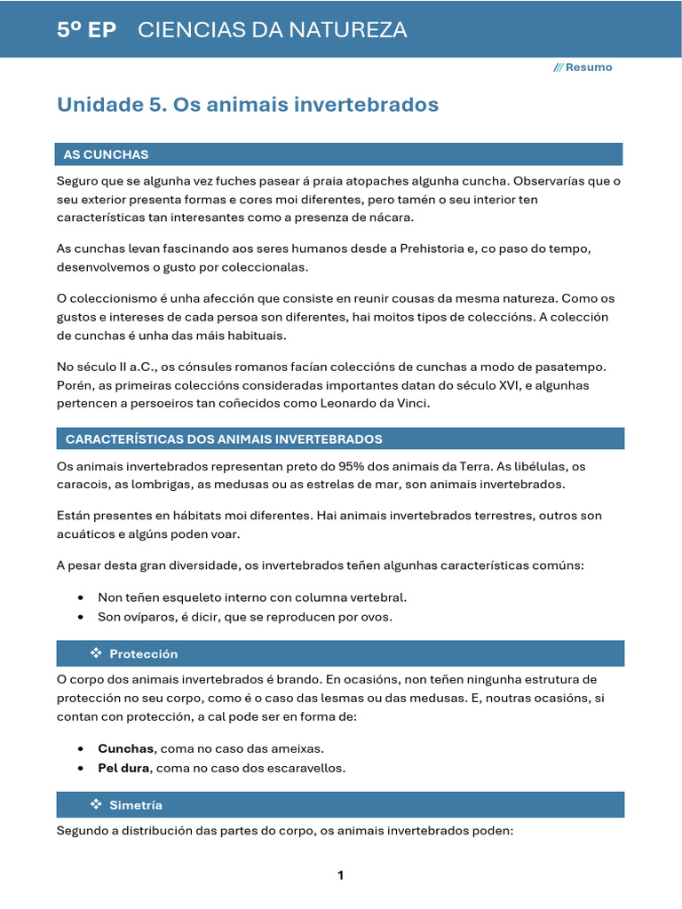Resumo 5ep Natureza U5 | PDF