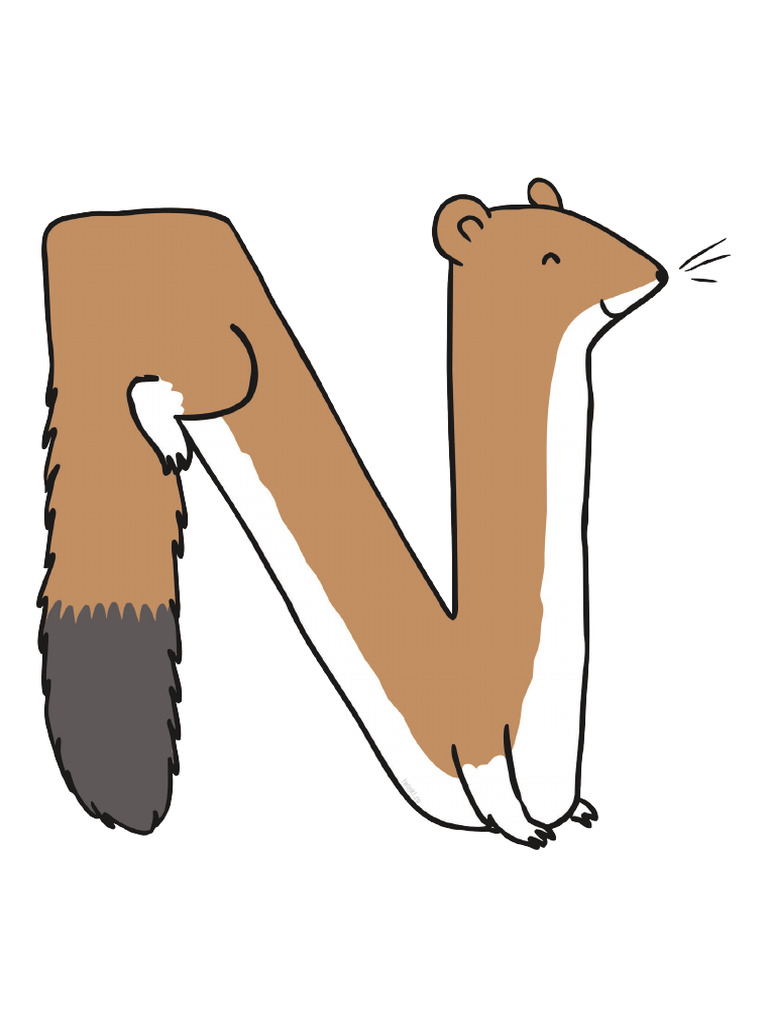 Literele Alfabetului Deghizate in Animale Si Monstruleti - Litera N | PDF