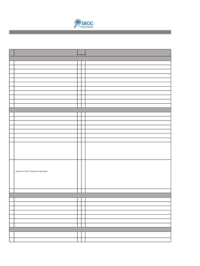 ISCC PLUS Checklist EN | PDF
