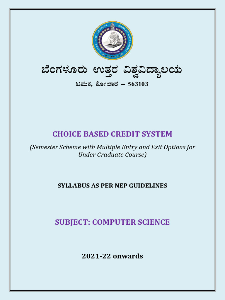 Computer Science NEP Syllabus 1and 2 | PDF | Pointer (Computer ...
