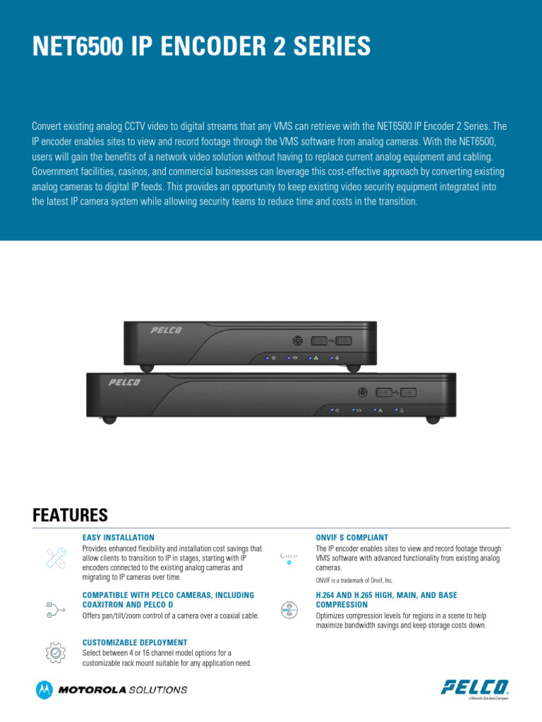 NET6500 IP Encoder 2 Series | PDF | Data Compression | Video