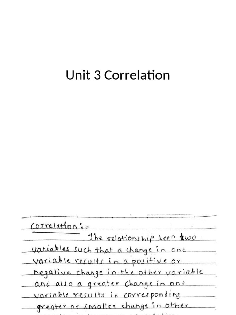 Unit 3.1 Correlation | PDF