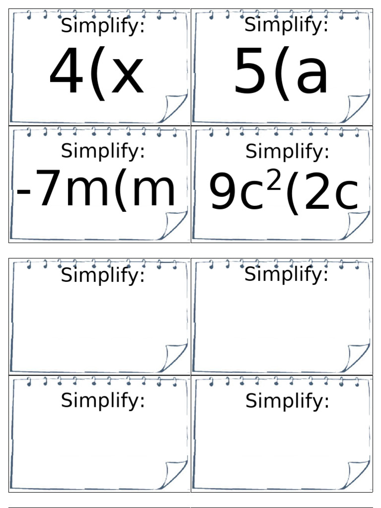 simplifying and factoring | PDF