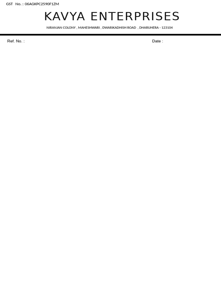 Kavya Entp.. Formate | PDF