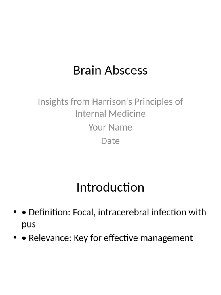 Brain Abscess Presentation | PDF