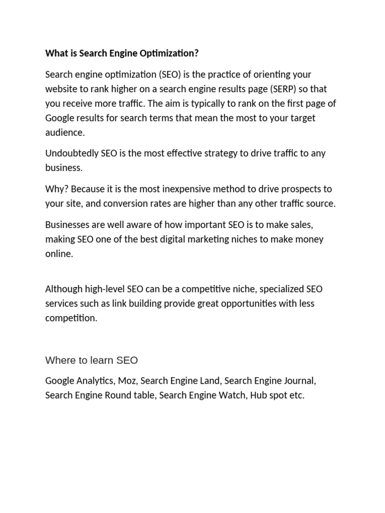 What is Search Engine Optimization | PDF