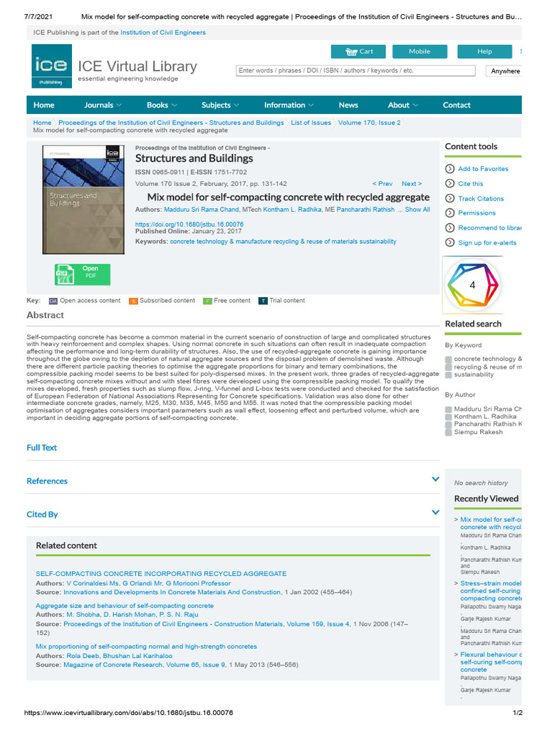 ICE Virtual Library: Structures and Buildings | PDF | Concrete | Building Engineering