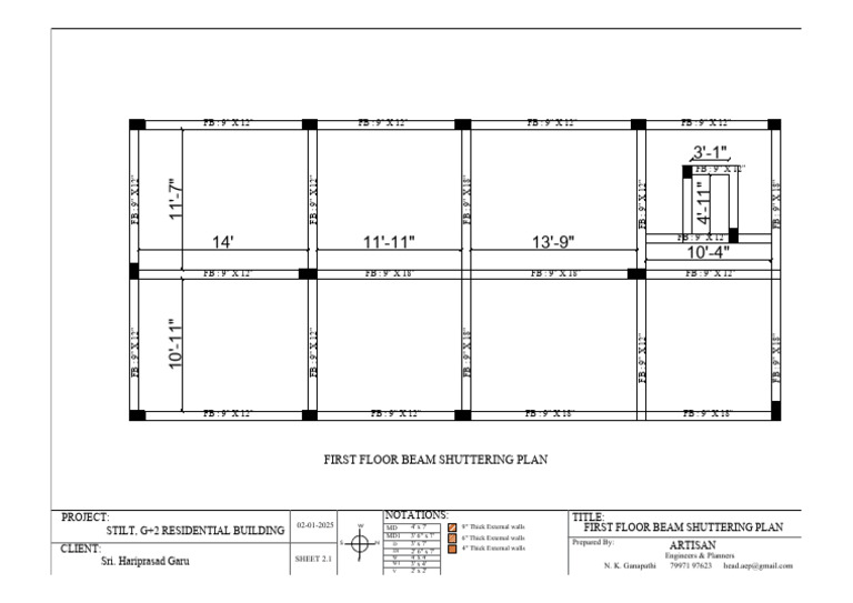 FF Beam Shuttering Plan - Prasadampadu | PDF