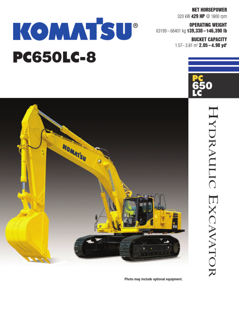Komatsu Pc650lc-8 Specs | PDF | Engines | Horsepower