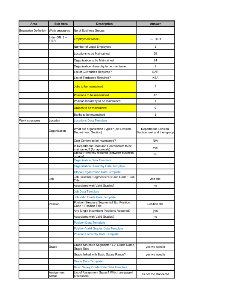 Core HR_Questionnaire (version 1).xlsb | PDF | Employment | Payroll