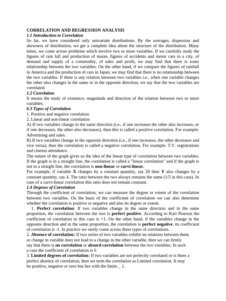 Correlation and Regression - Intro | PDF | Regression Analysis | Linear Regression