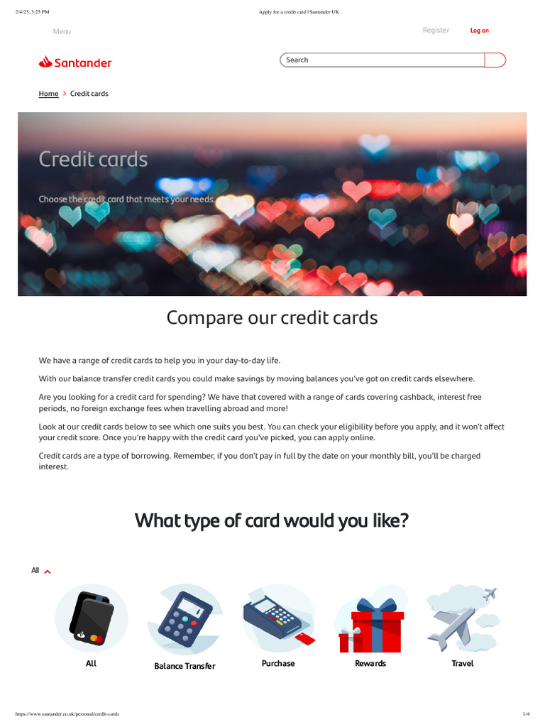 Apply For A Credit Card - Santander UK | PDF | Credit Card | Financial ...