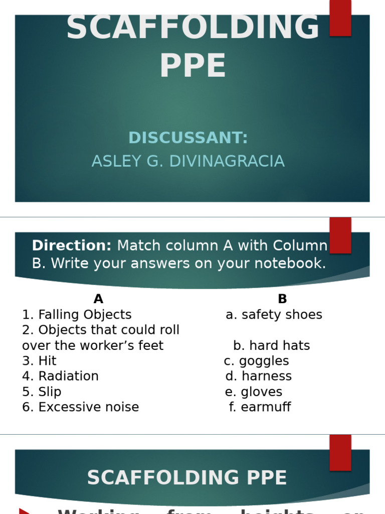 Scaffolding Ppe | PDF | Personal Protective Equipment | Scaffolding