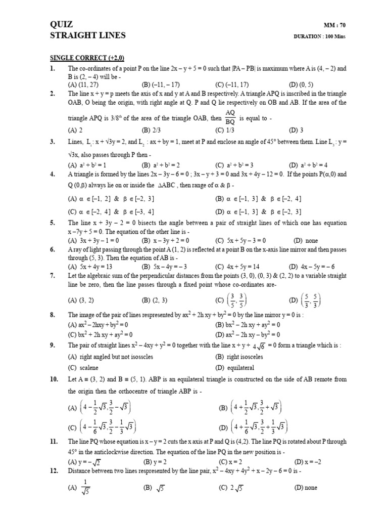Triangle Properties and Line Equations | PDF | Geometry | Triangle Geometry