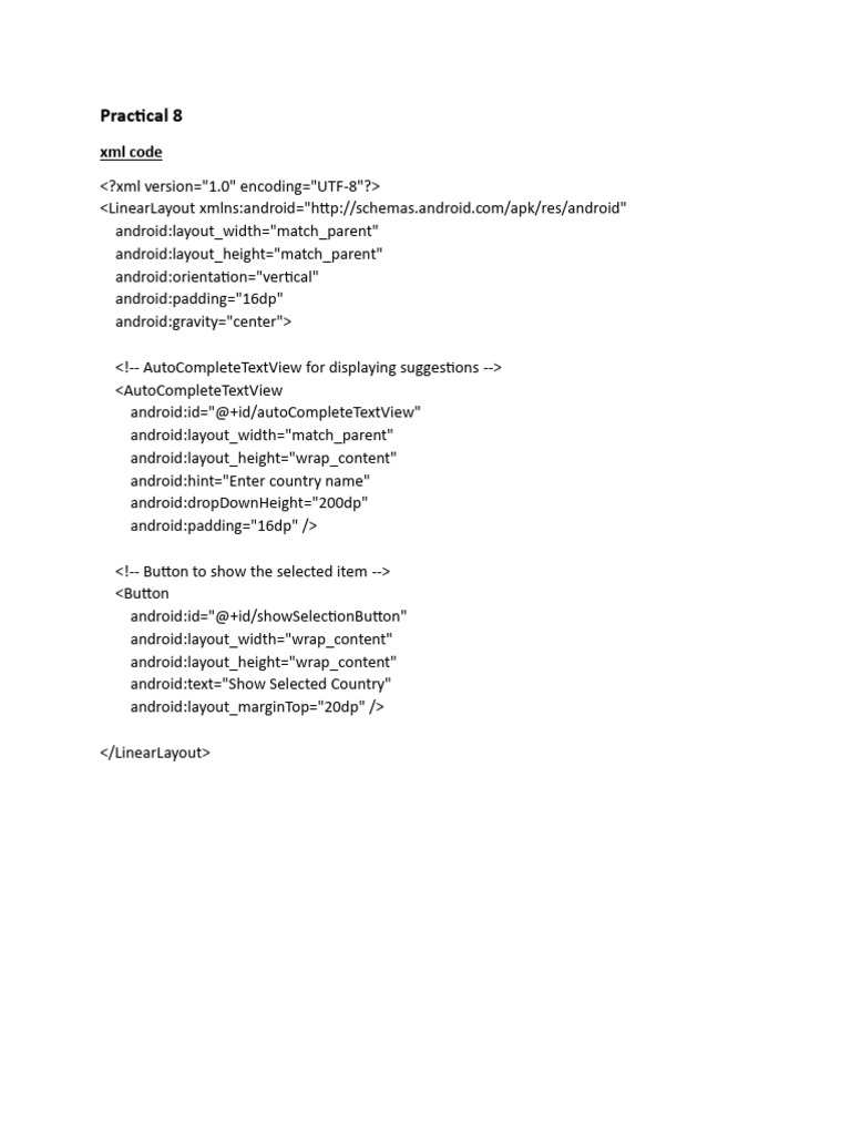 mad practical 8 9 10 | PDF | Android (Operating System) | Software