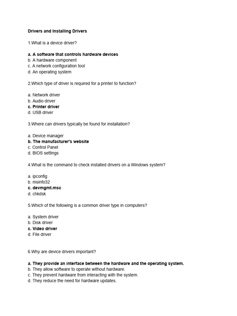 Drivers and Installing Drivers | PDF | Device Driver | Operating System