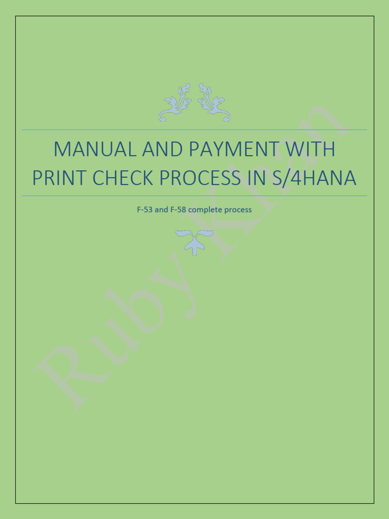 Manual Check Payment and Payment With Printout Process | PDF