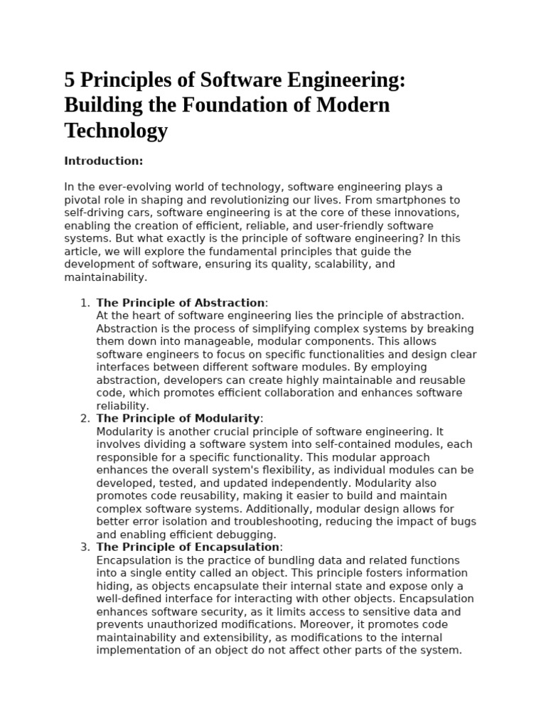 5 Principles of Software Engineering | PDF | Modular Programming | Software