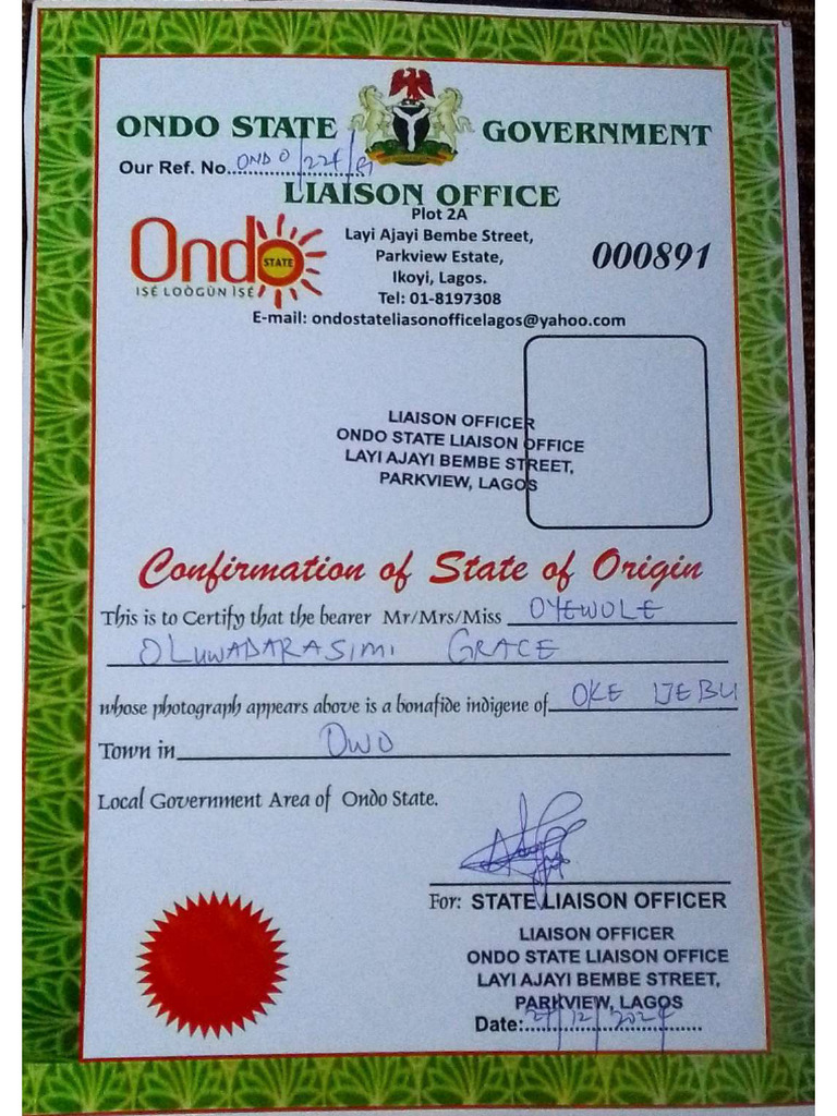 State of Origin Certificate - Compressed | PDF