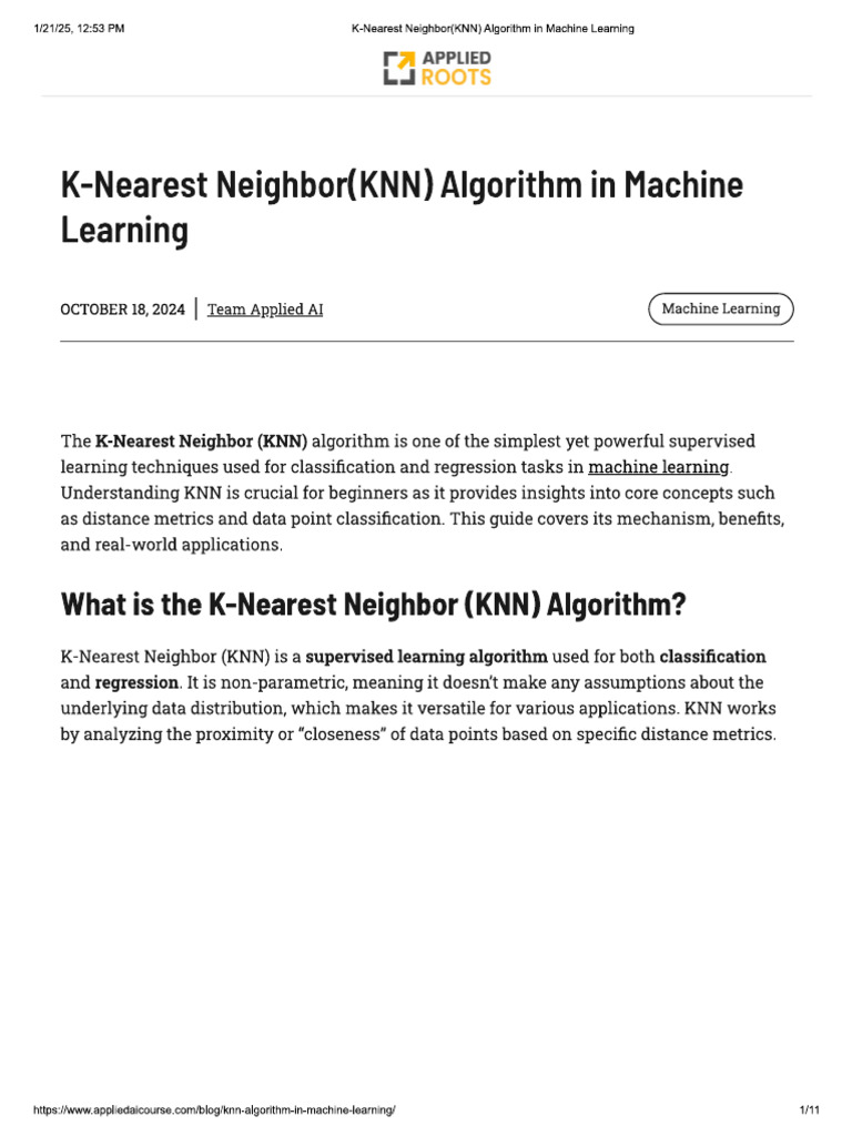 Distance Type Knn Pdf
