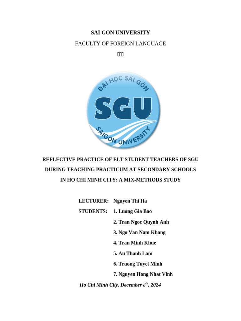 Final Research Method Finalize Pdf Reflective Practice Survey