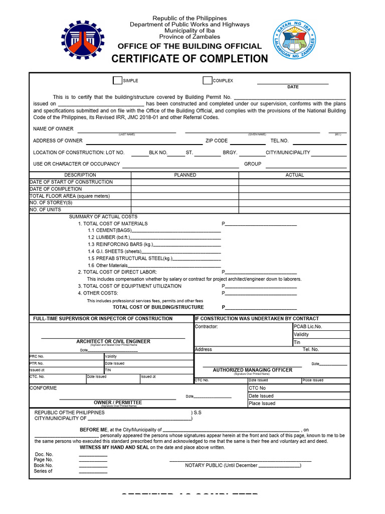 Certificate of Completion Revised | PDF