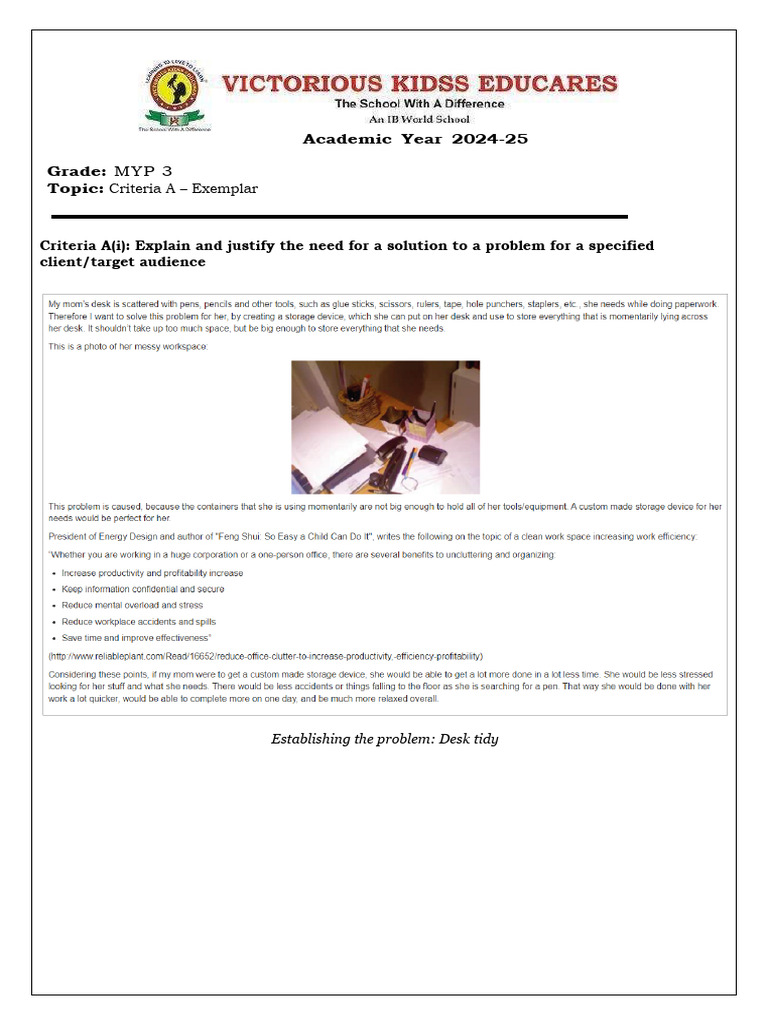 Criteria A - Exemplar | PDF
